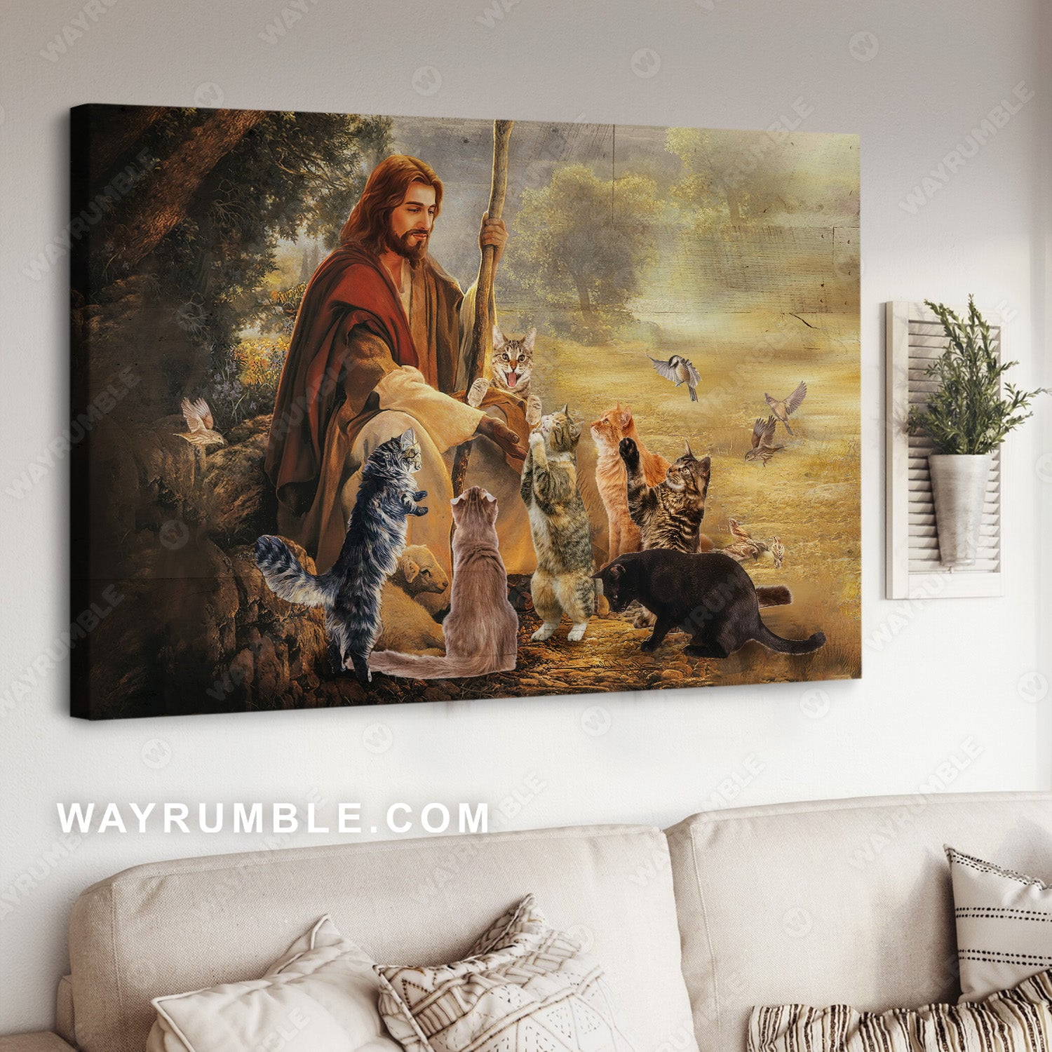 Jesus Painting, Cats Drawing, A Peaceful Day With Cats - Jesus ...