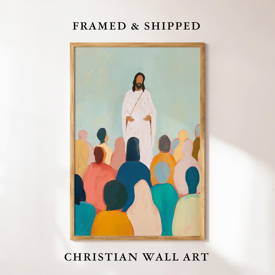 Jesus Painting, Christian Wall Art Gift, Framed & Shipped, Trendy ...