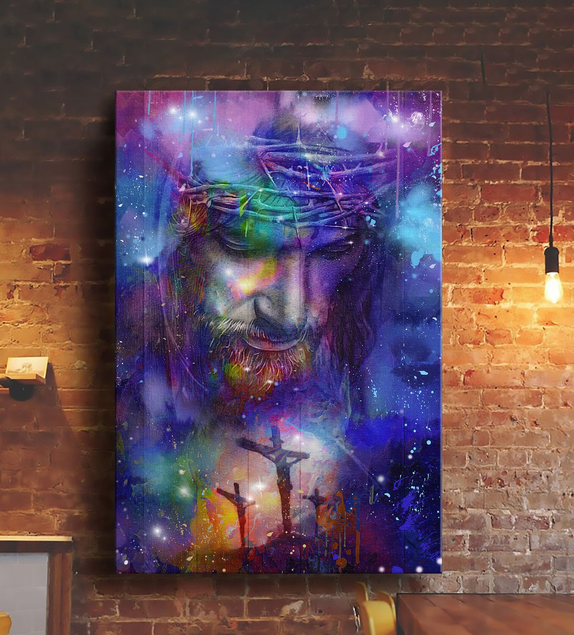Jesus Painting, Galaxy, Cross, Miraculous Picture - Jesus Portrait ...