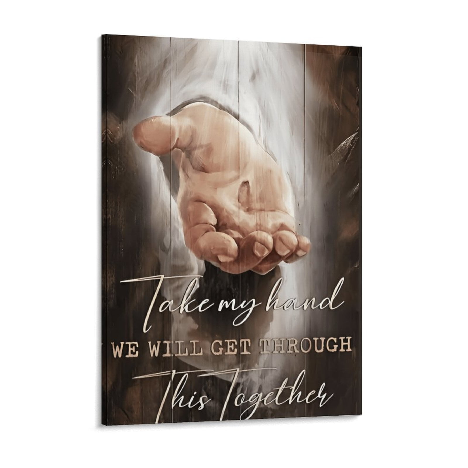 Jesus Painting The Hand Of God Painting, Take My Hand Poster Wrapped ...