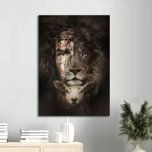 Jesus Painting, Jesus Poster The Lion Of Judah, Lamb Of God, The ...