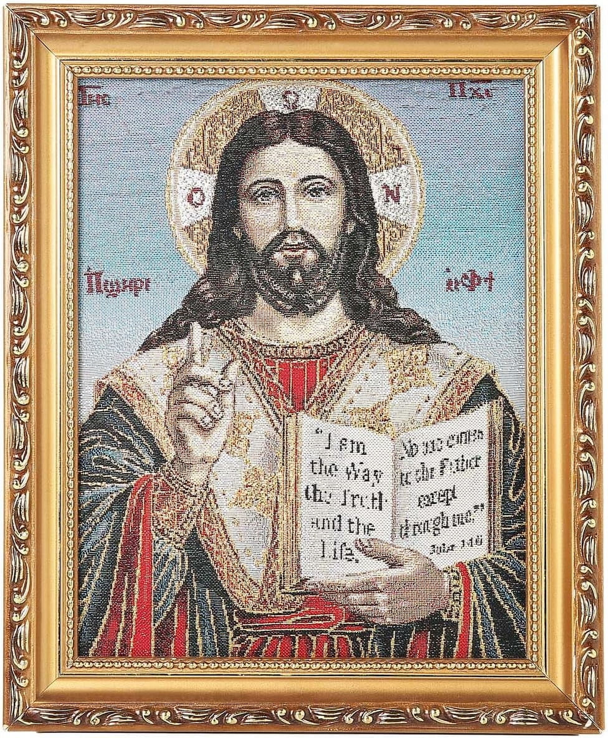 Jesus Painting Retro Handmade Weave Orthodox Jesus Character Picture ...