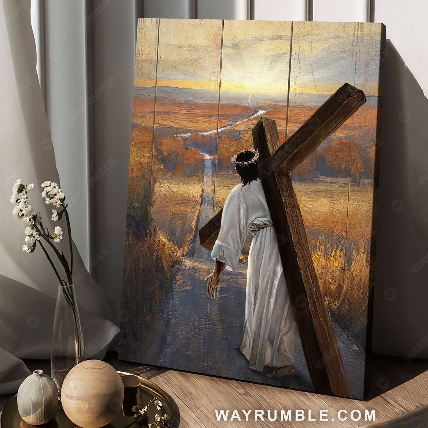 Jesus Painting, The Rugged Cross, The Road To Emmaus, Walking With ...