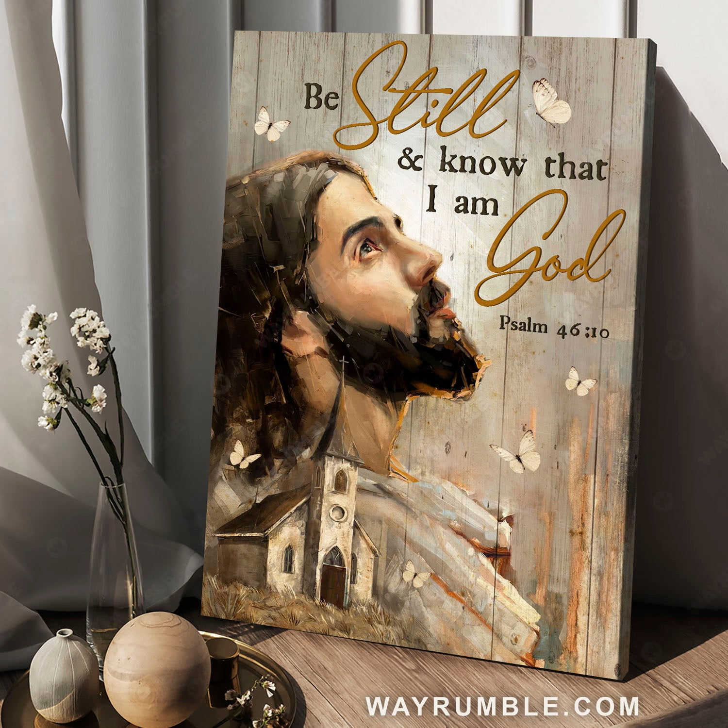 Jesus Painting, White Butterfly, Old Church, Be Still And Know That I ...