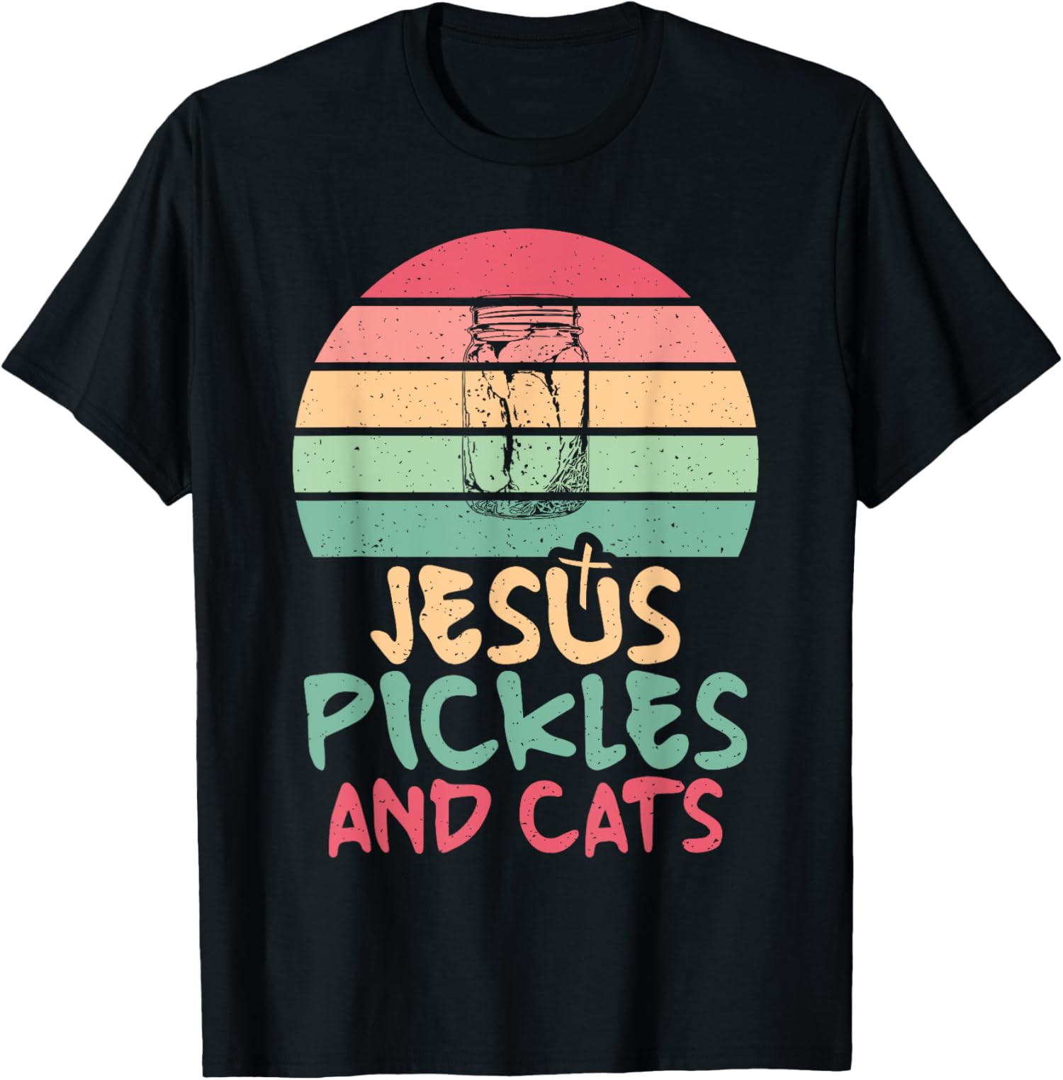 Jesus Pickles and Cats Lover Pickle T-Shirt - Walmart.com