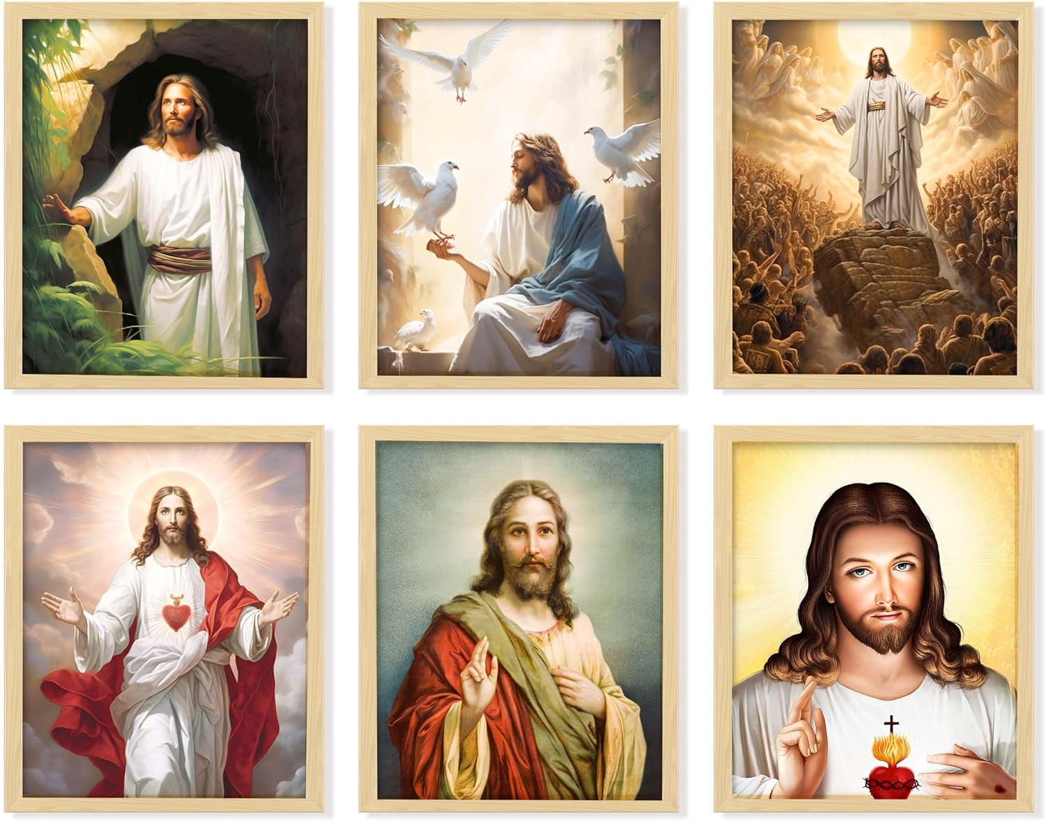 Jesus Pictures - Christ Poster, Sacred Heart Wall Art Prints, Catholic ...