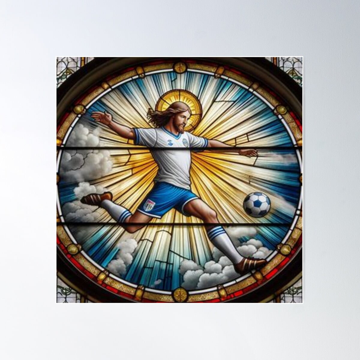 Jesus Playing Soccer . Funny Jesus Playing Football.Jesus Football ...