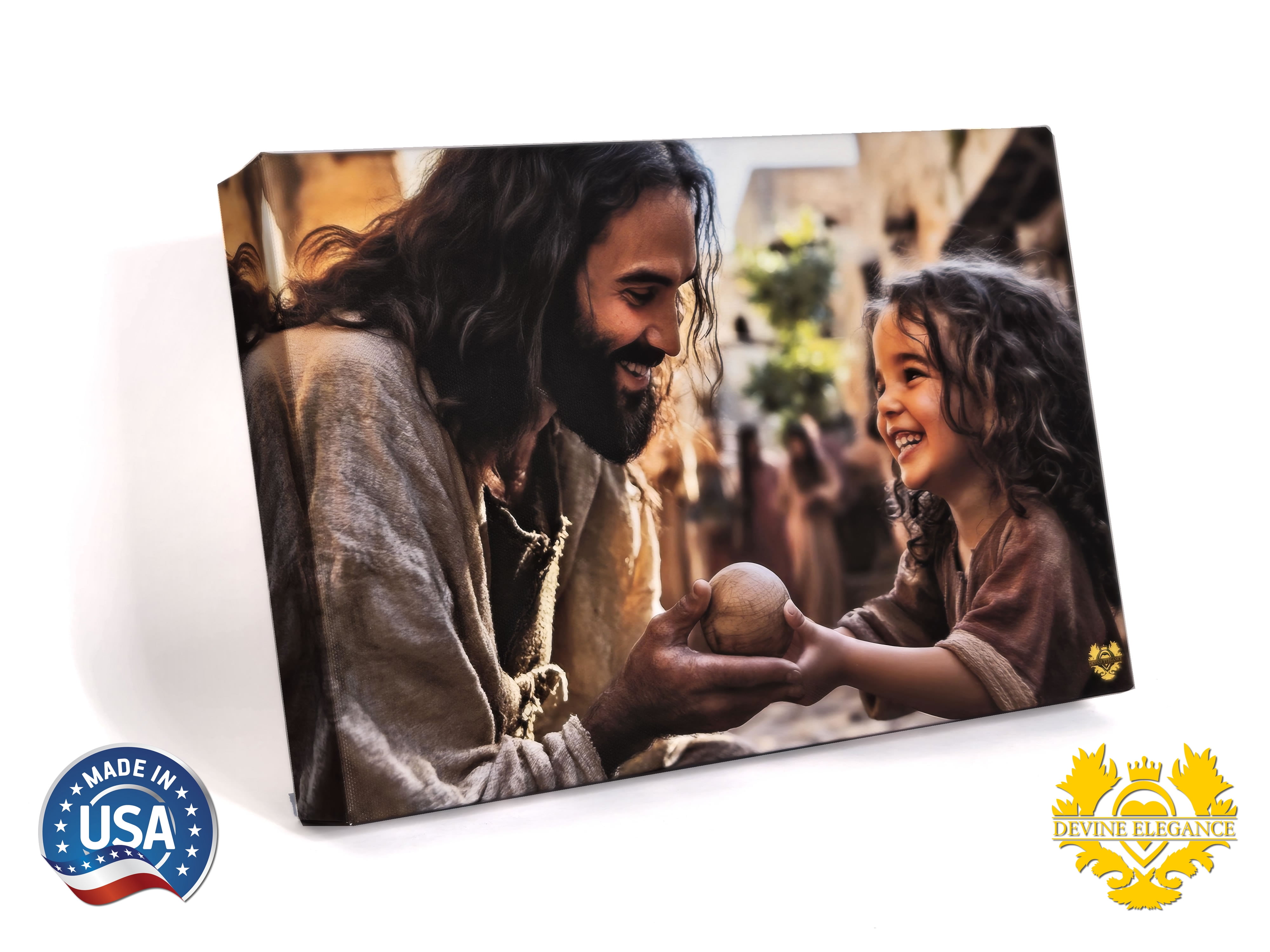 Jesus Playing with Child (24"x36" Canvas) - Walmart.com