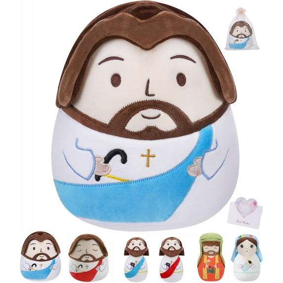 Jesus Plush Pillow – Christian Stuffed Toy with Cross Embroidery ...