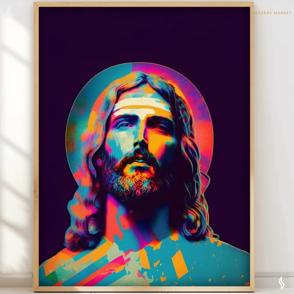 Jesus Portrait Art Print Modern Christian Home Decor, Unframed Canvas ...