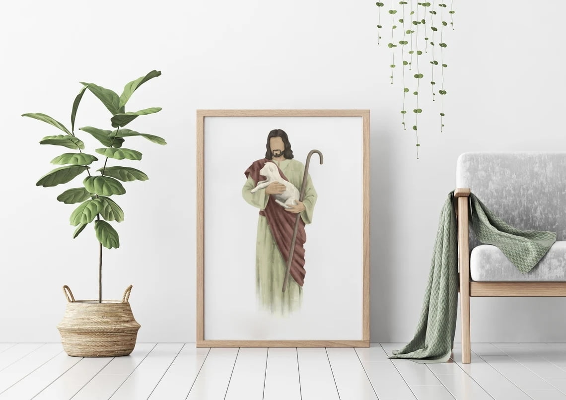 Jesus Portrait Art Print - Watercolor Christ Wall Decor - Religious Art ...