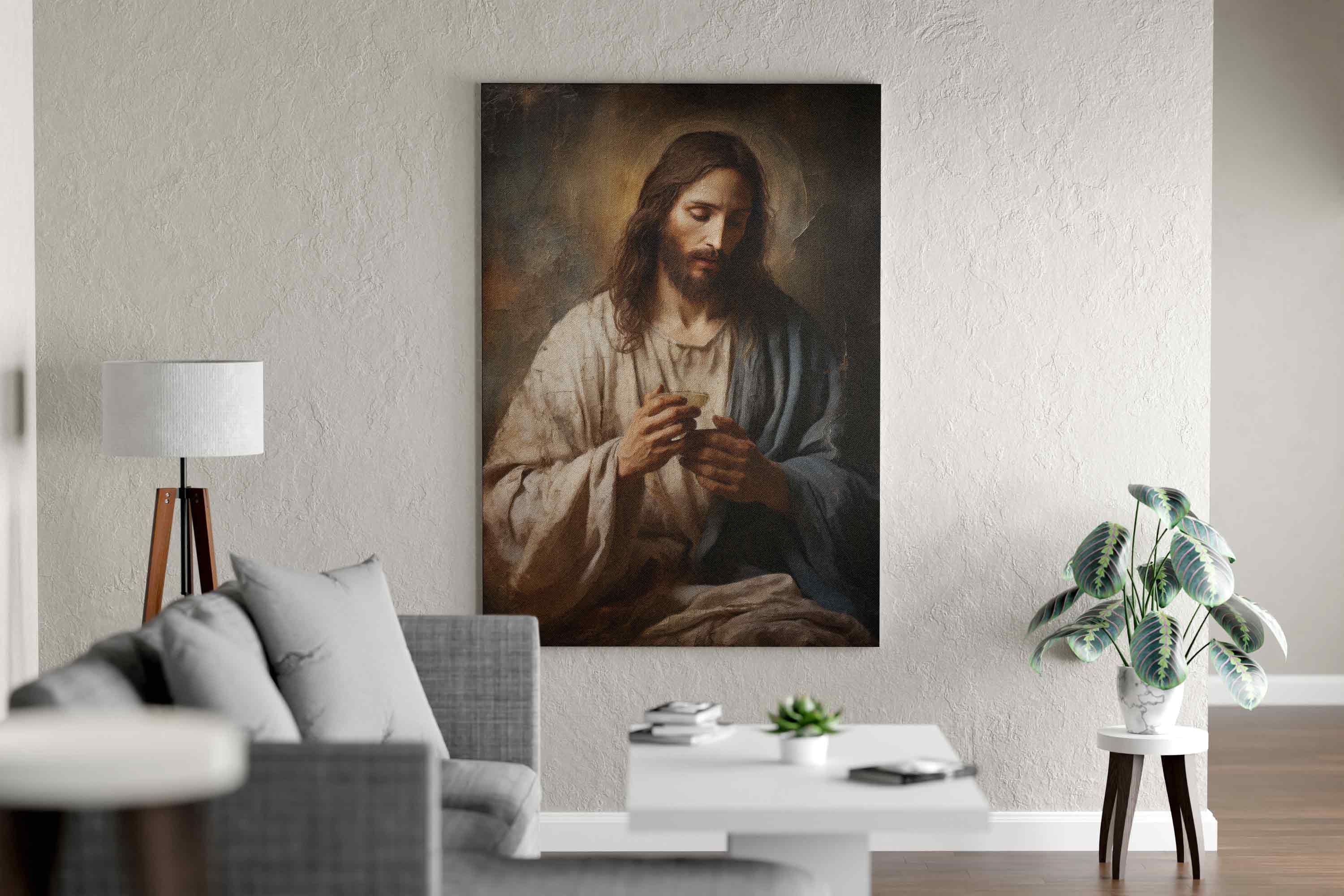 Jesus Portrait | | Bible Art | Christian Art T | Wall Art # Warm ...