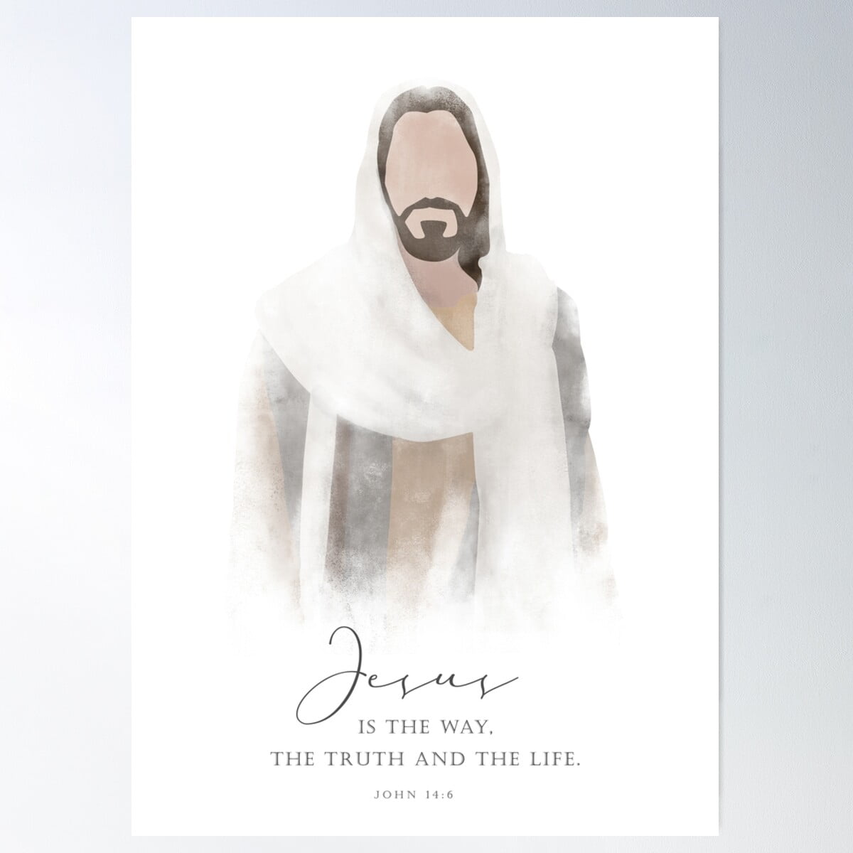 Jesus Portrait, John 14:6, Christian Wall Art, Christian Poster, Jesus ...