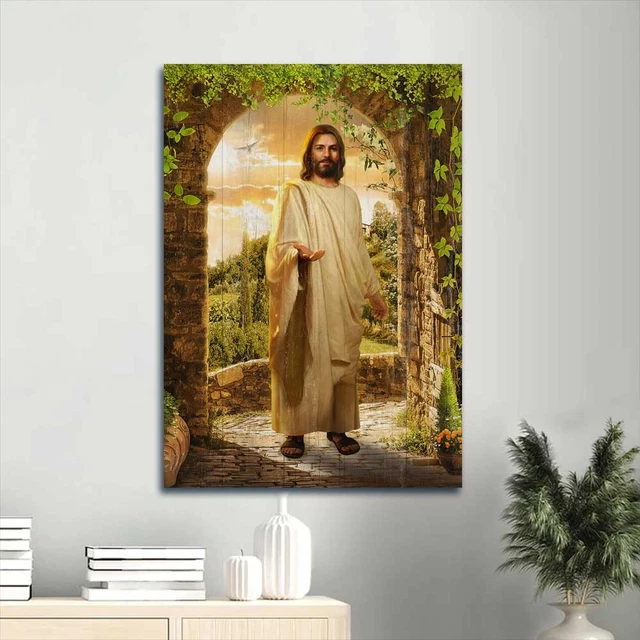 Jesus Portrait Poster, - Beautiful Jesus Painting, Amazing Cave, NO ...