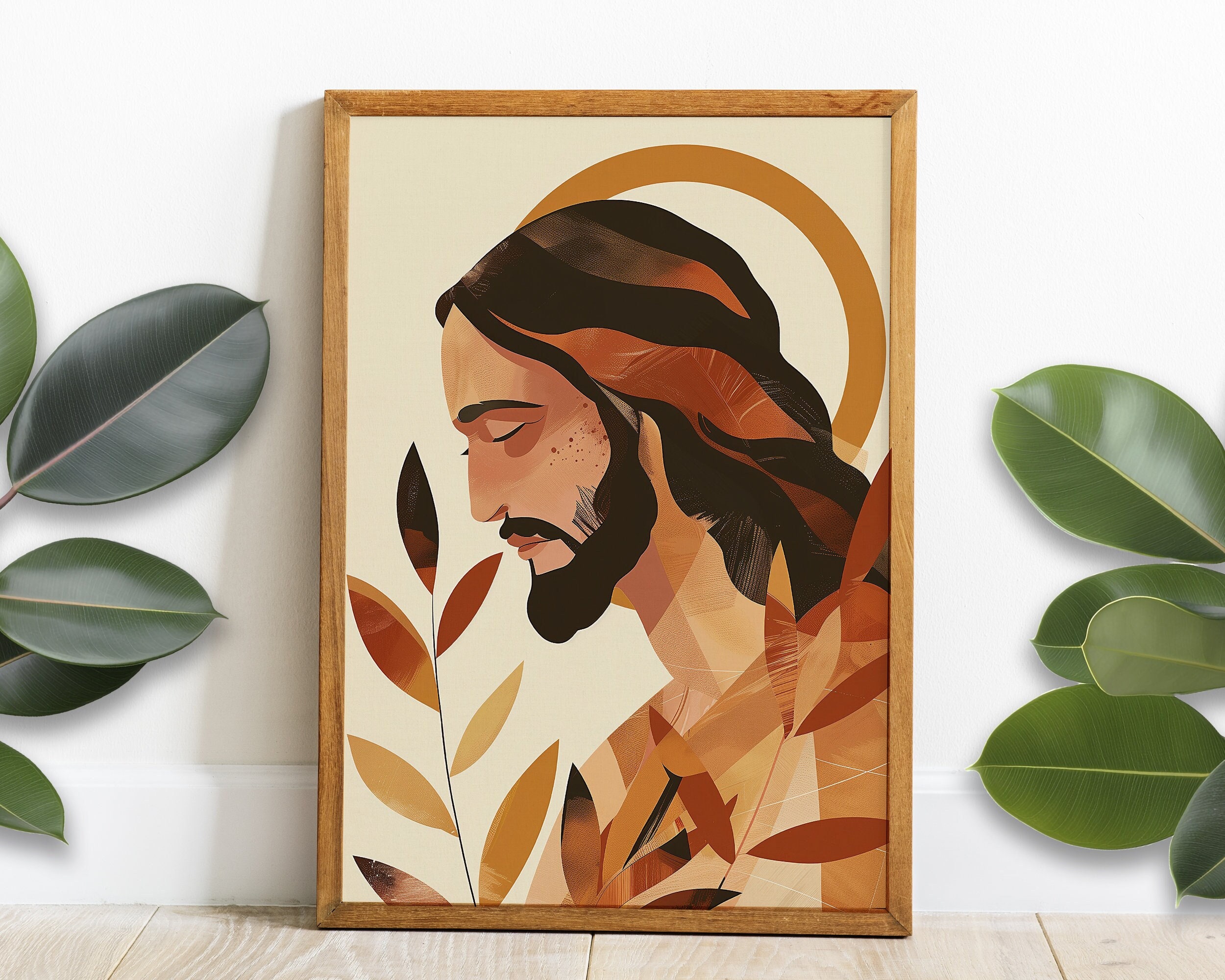 Jesus Portrait, Print, Jesus Art, Bible Art, Jesus Print, Boho Art ...