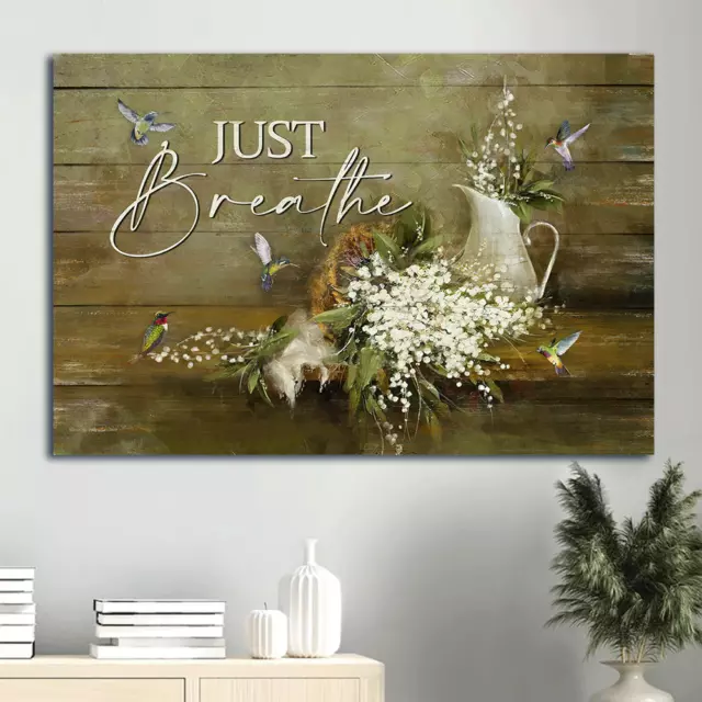 Jesus Poster Baby Flower, Hummingbird, Still Painting, Just Breathe ...