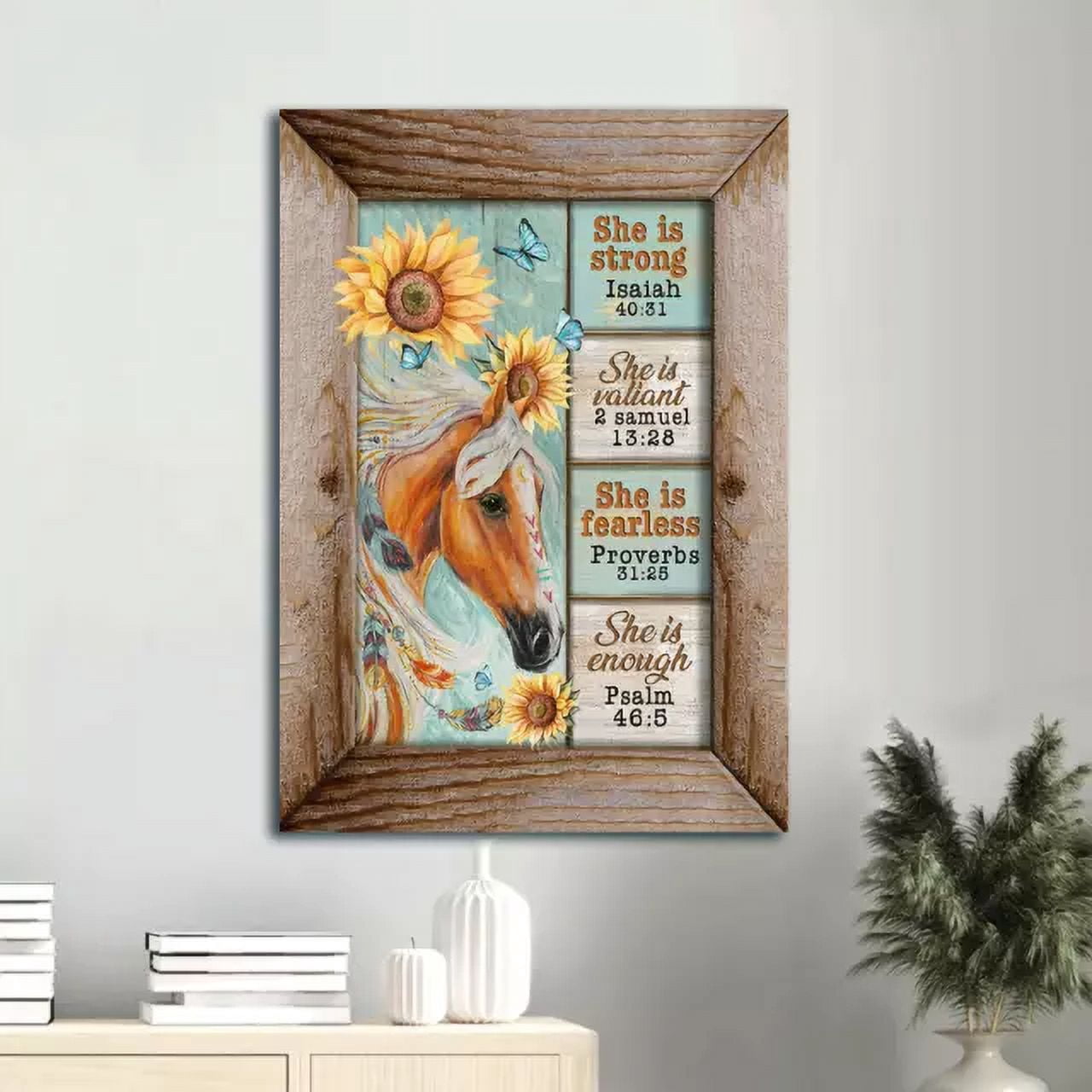 Jesus Poster Beautiful Horse, Sunflower, Butterfly Poster Gift For ...