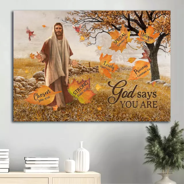 Jesus Poster - Beautiful Maple Forest, Autumn Drawing, Jesus Painting ...