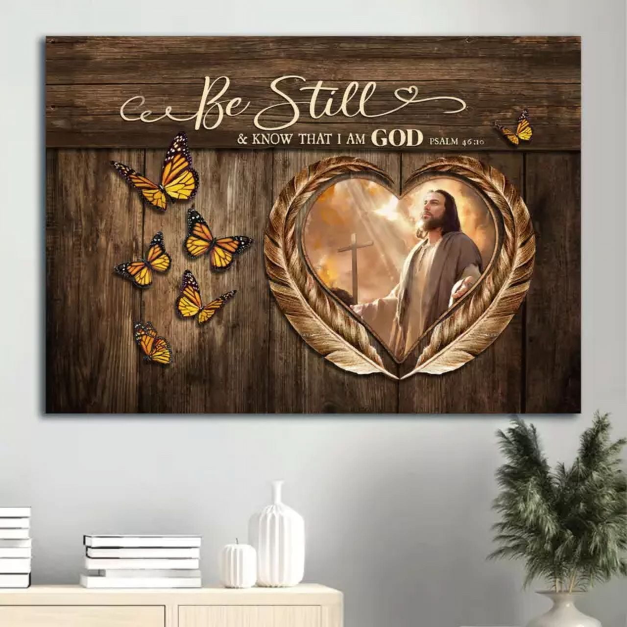 Jesus Poster - Bible Verse, Monarch Butterfly, Jesus Painting Poster ...