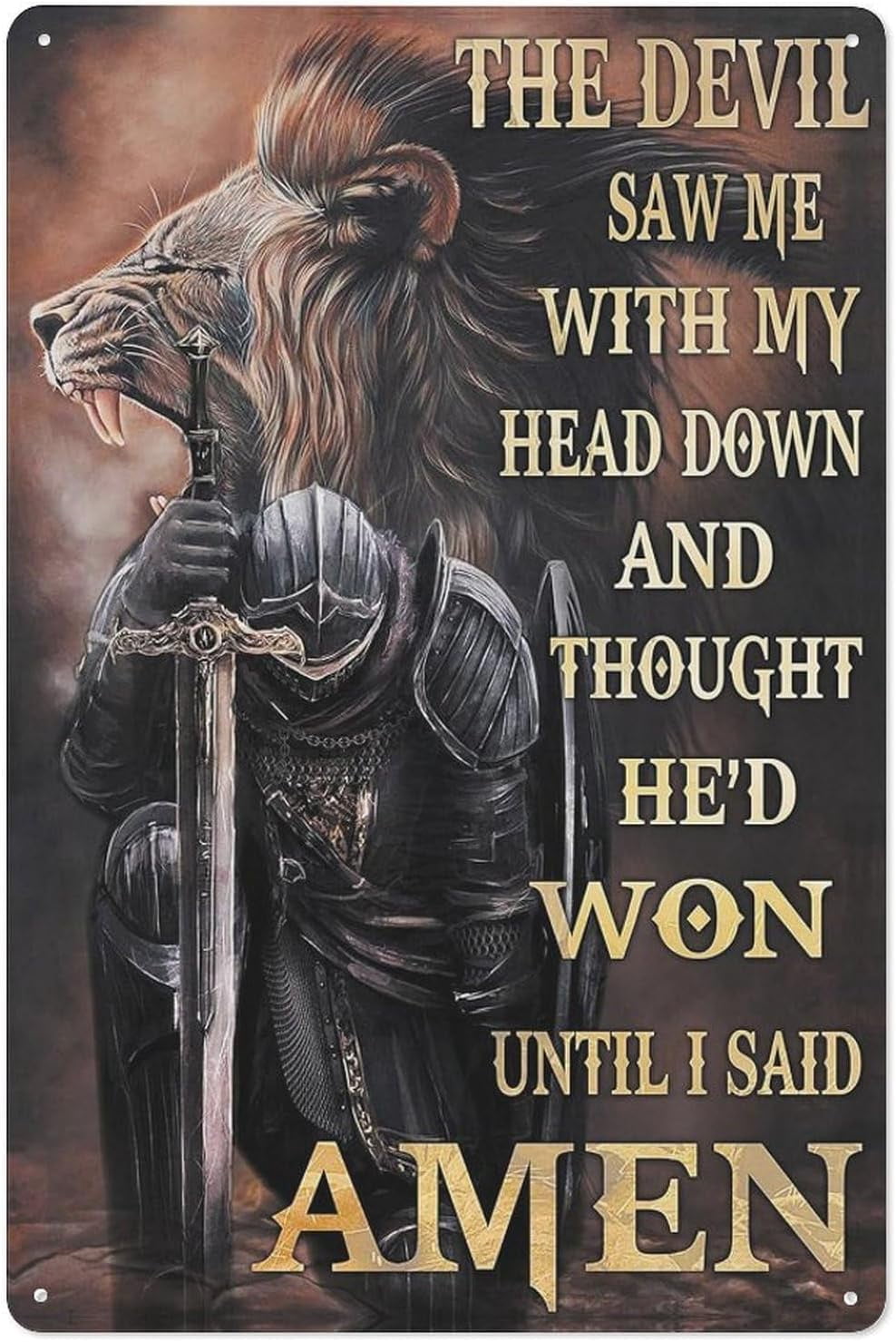 Jesus Poster– The Devil Saw Me with My Head Down and Thought He'd Won ...