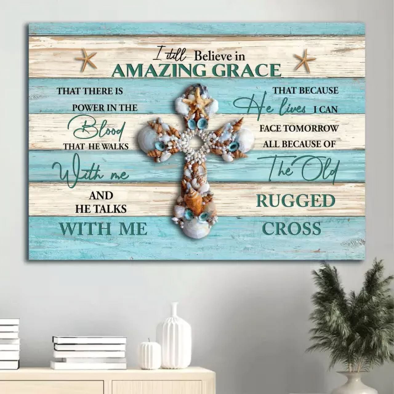 Jesus Poster - Seashell Cross- Gift For Christian- I Still Believe In ...