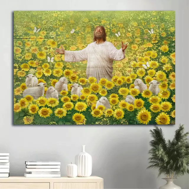 Jesus Poster - Sunflower Field, Lamb Of God, The Passion Of The Christ ...