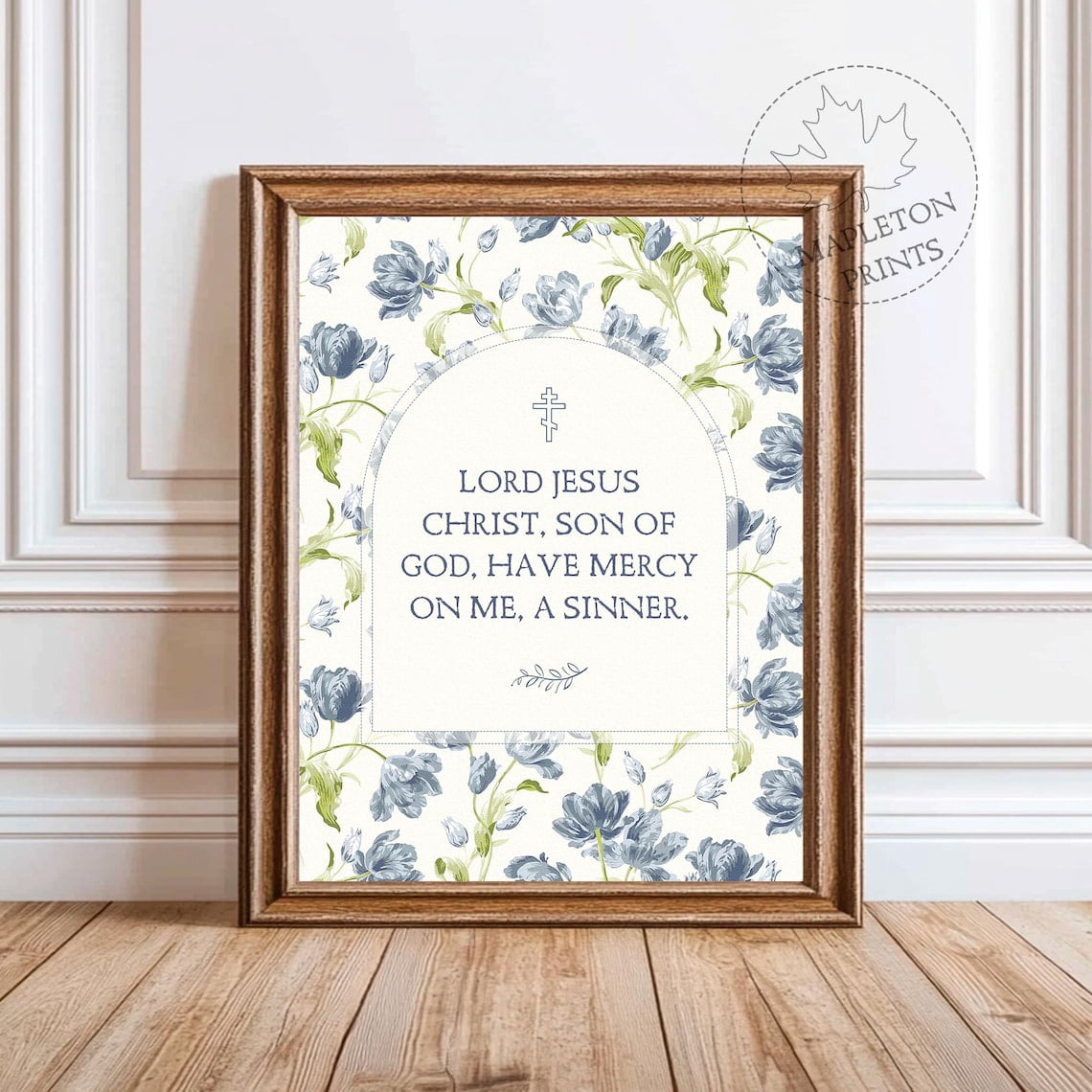 Jesus Prayer Printable Christian Floral Wall Art, Unframed Paper Poster ...