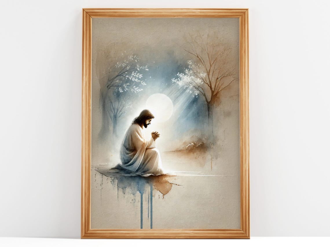 Jesus Praying In The Garden Of Gethsemane, Jesus Oil Painting, Bible ...