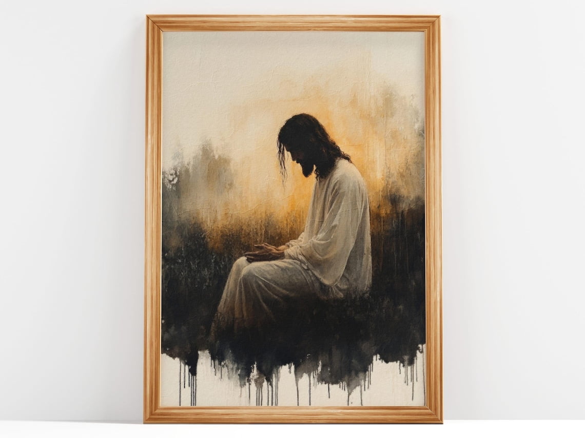 Jesus Praying In The Garden Of Gethsemane, Jesus Oil Painting, Bible ...