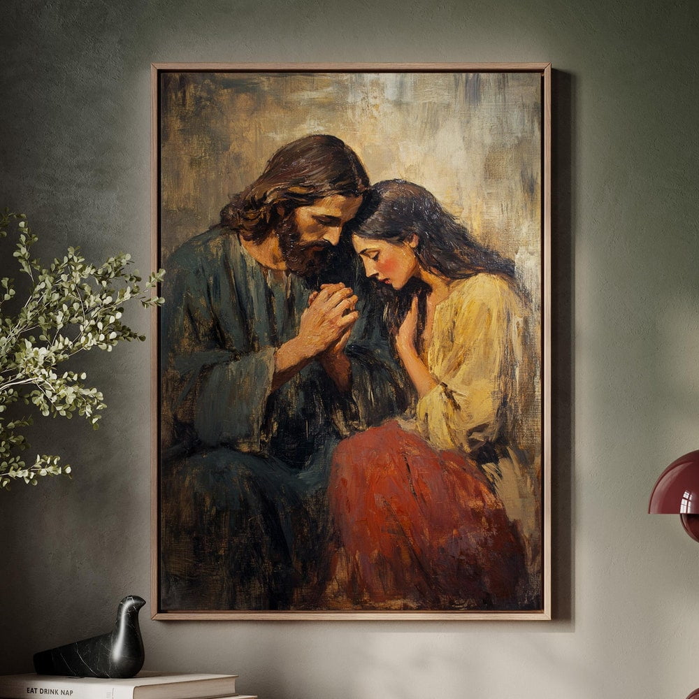 Jesus Praying With Woman - Inspirational Christian Art Faith And ...