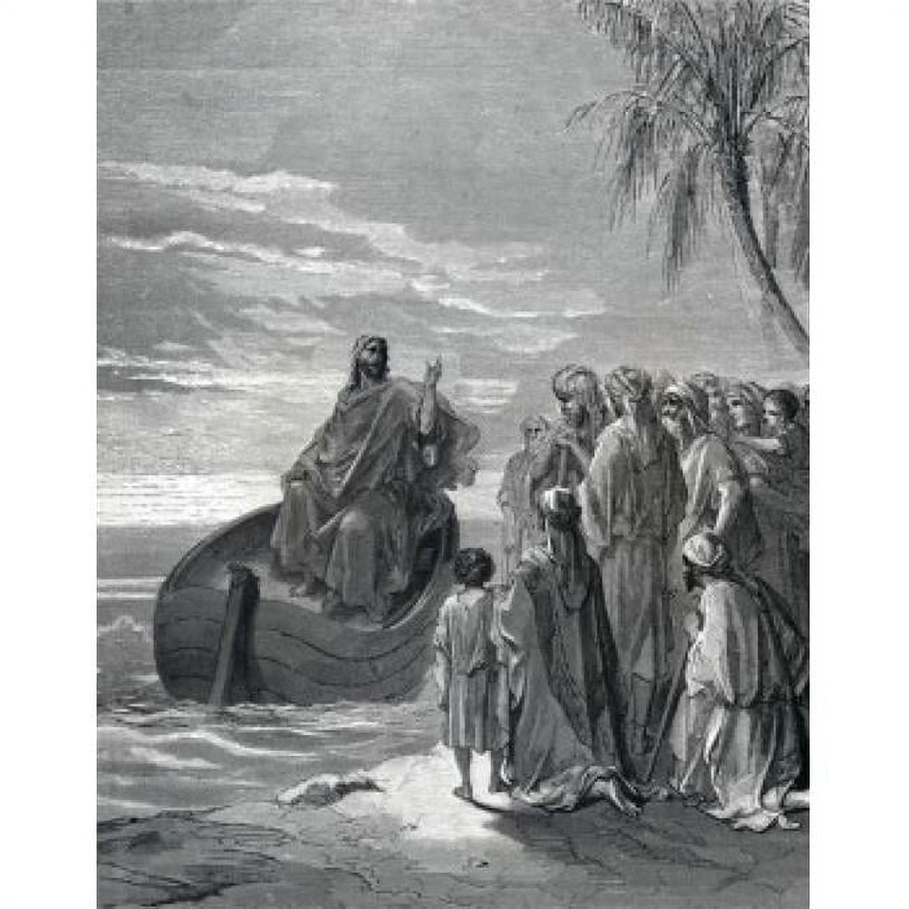 Jesus Preaching in Ship by Gustave Dore Illustration 1832-1883 Poster ...