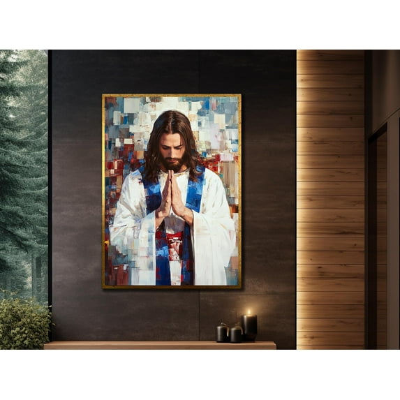 Jesus Print: Christian Wall Art Warm Present Vintage UNFRAMED Poster ...