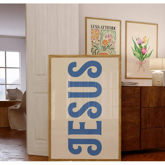 Jesus Faithful Shepherd Print Digtal, Serene Landscape Painting Jesus ...