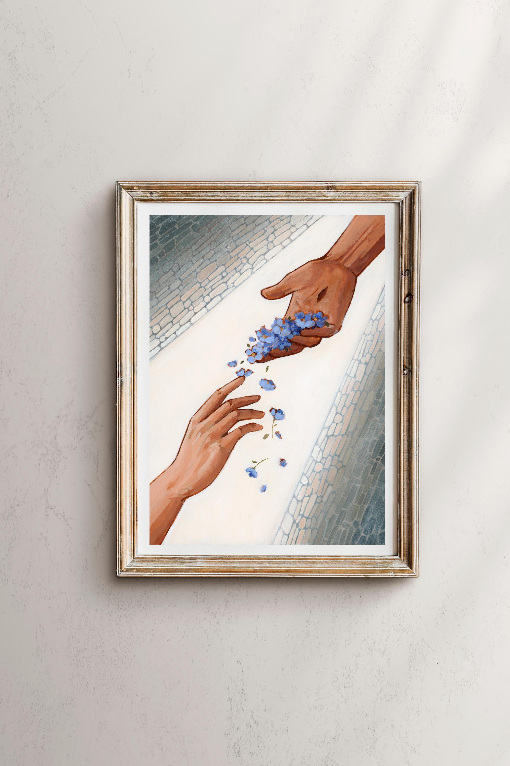 Jesus Reaching Hand Art Print: 'Reaches My Reaching' Original Warm ...