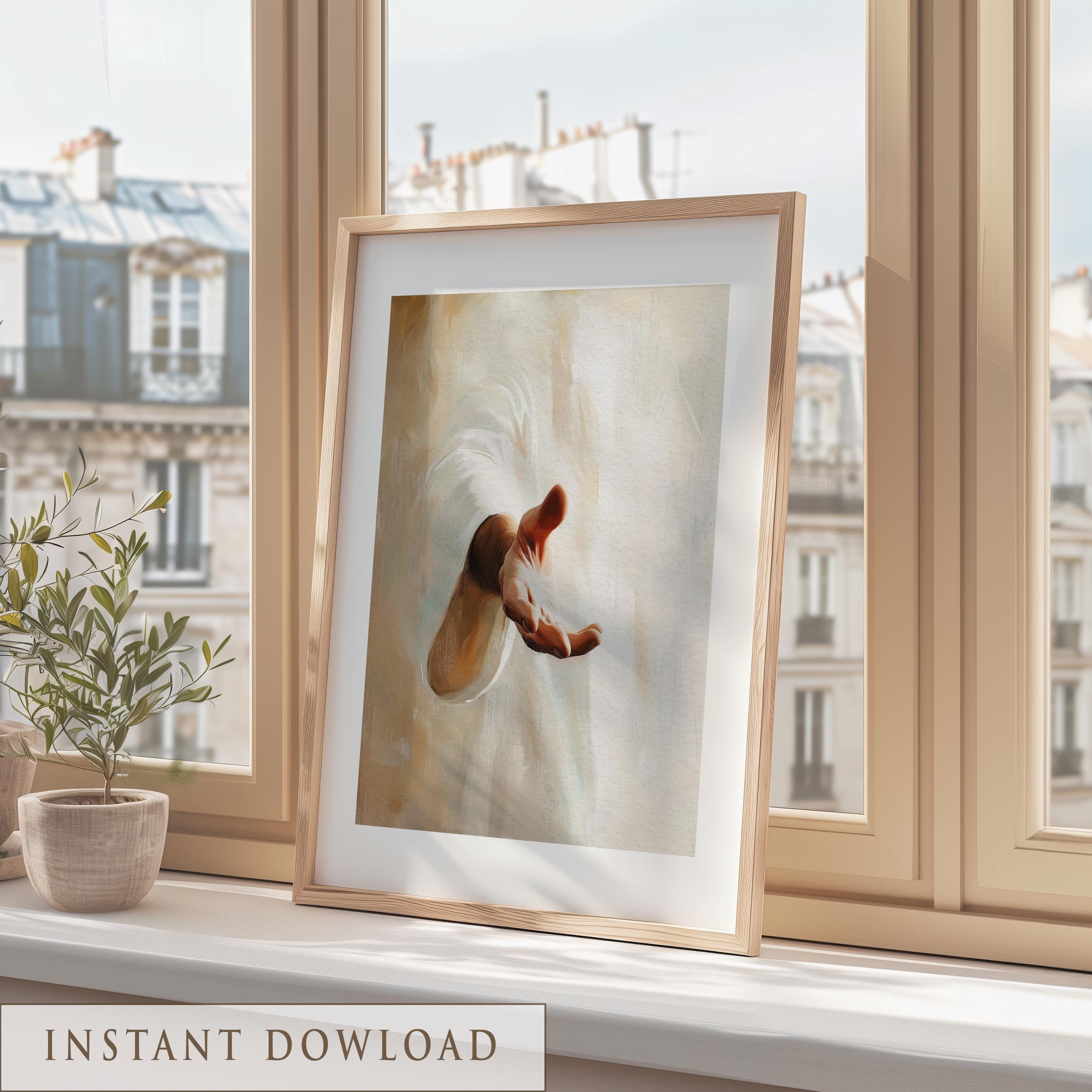 Jesus Reaching Out Art - Christian Wall Art, Modern Lds Jesus Hand ...