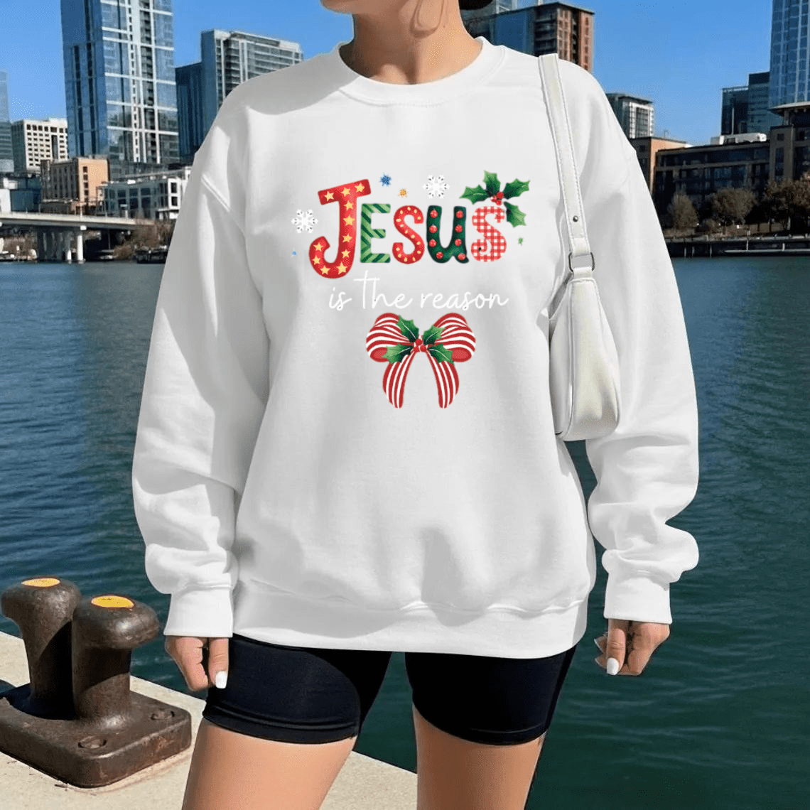 Jesus Reason Season Holiday Graphic Clean Simple Faith-Based Sweatshirt ...