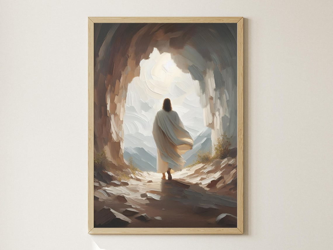 Jesus Resurrection Wall Art, Easter Digital Art Print, He Is Risen ...