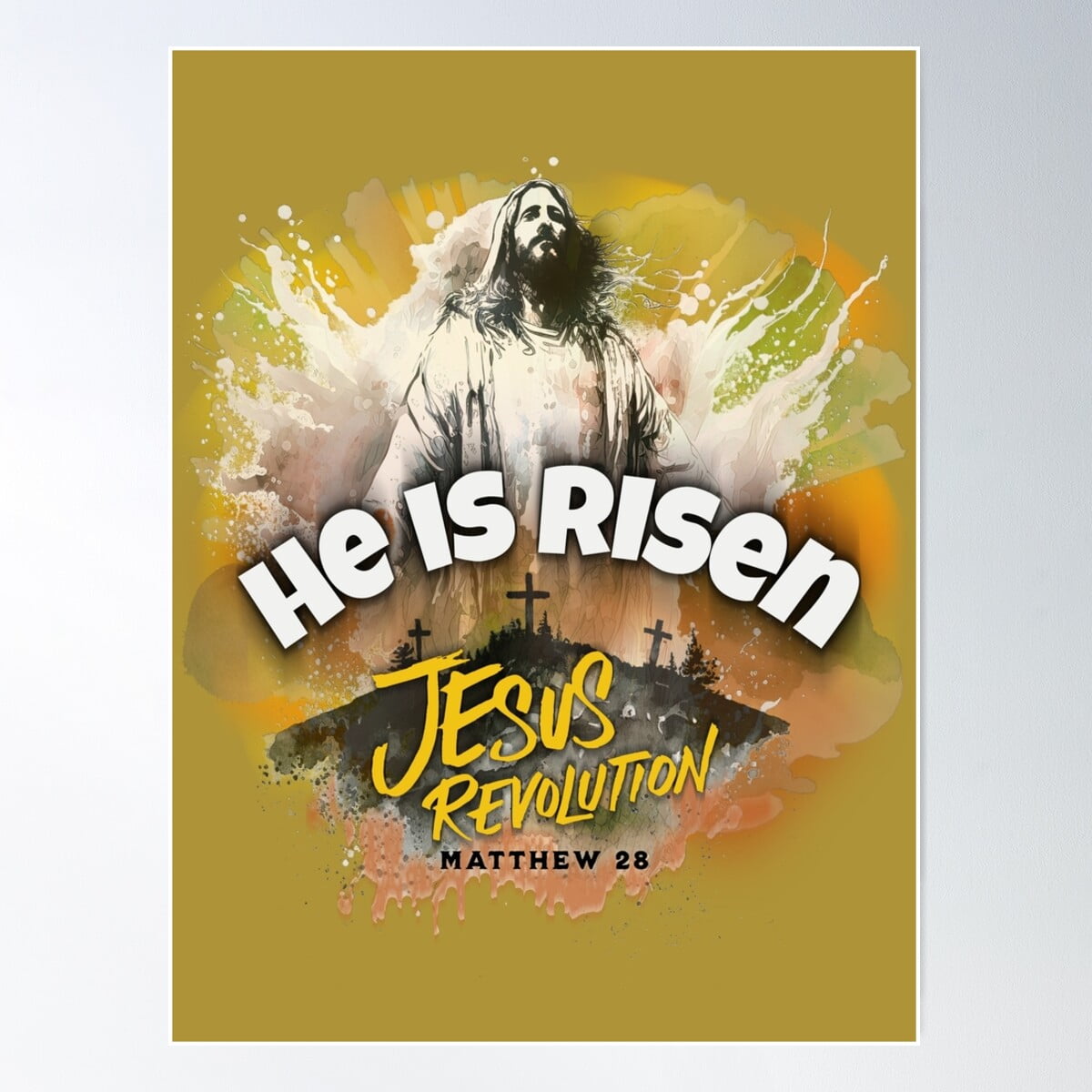 Jesus Revolution Happy Easter 2023 He Is Risen Poster Wall Art, Modern Wall Decor For Living ...