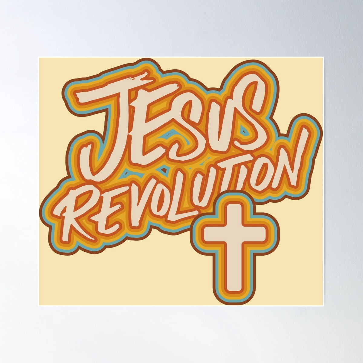 Jesus Revolution The Cross - Retro To Eternity Poster Wall Art, Modern ...