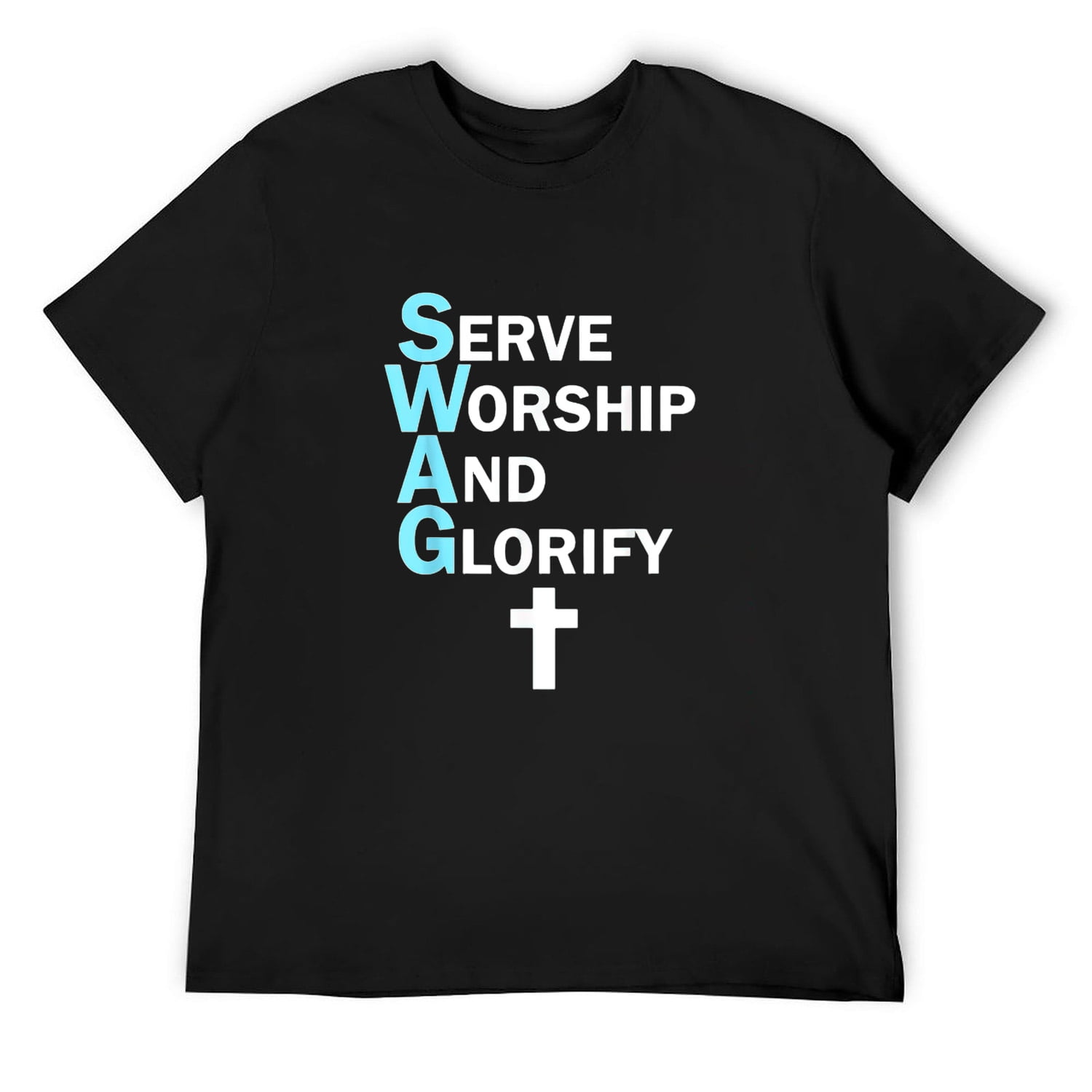 Jesus SWAG Serve Worship and Glorify Faith Religious T-Shirt Black ...