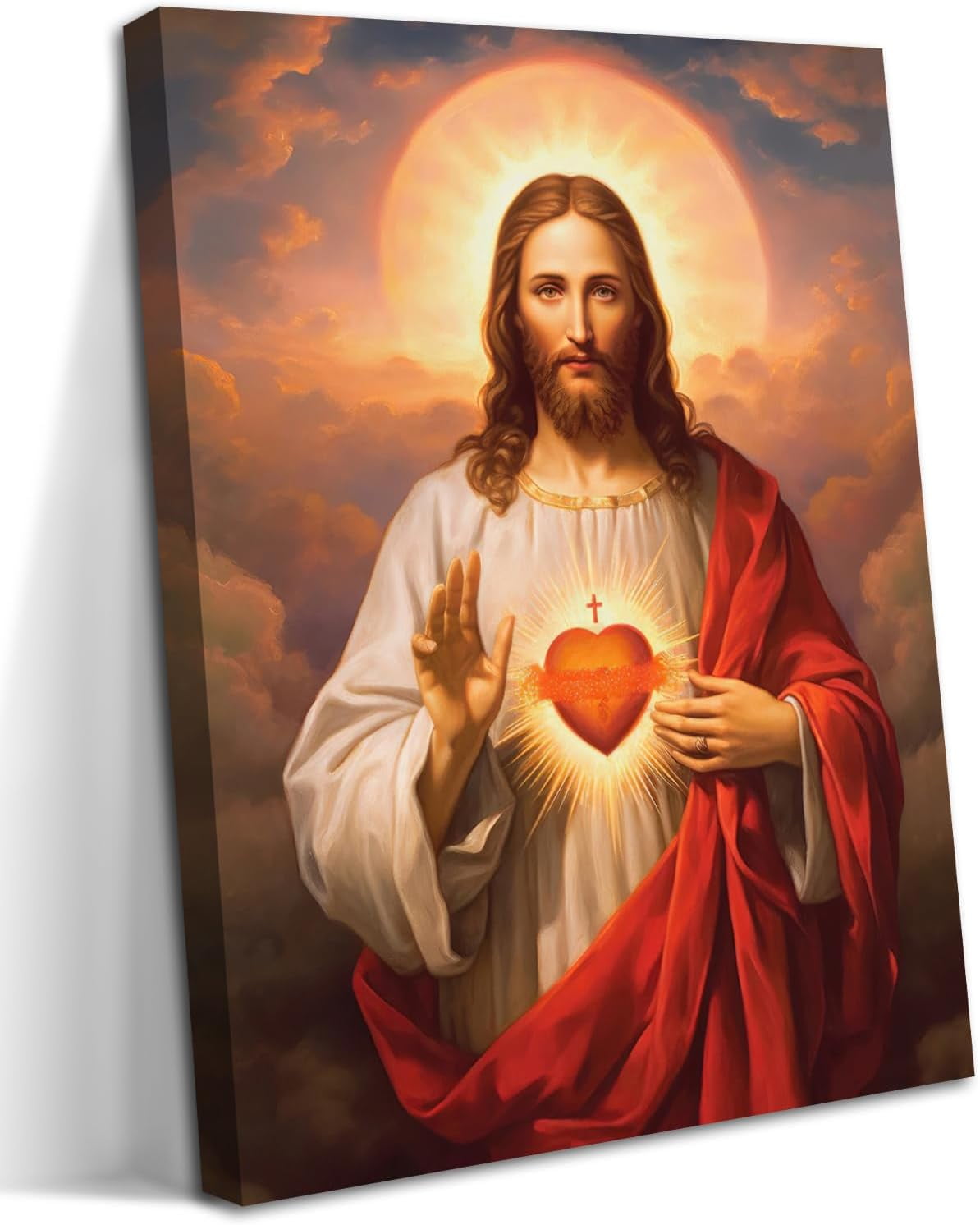 Jesus Sacred Heart Christian Wall Art, Divine Mercy Canvas Paintings ...