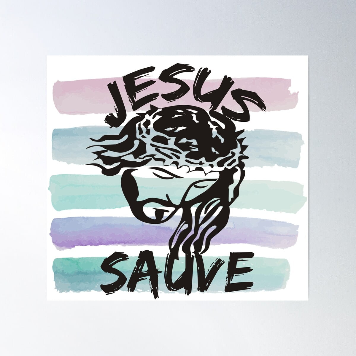 Jesus Sauve Poster Wall Art, Modern Wall Decor For Living Room Bedroom ...