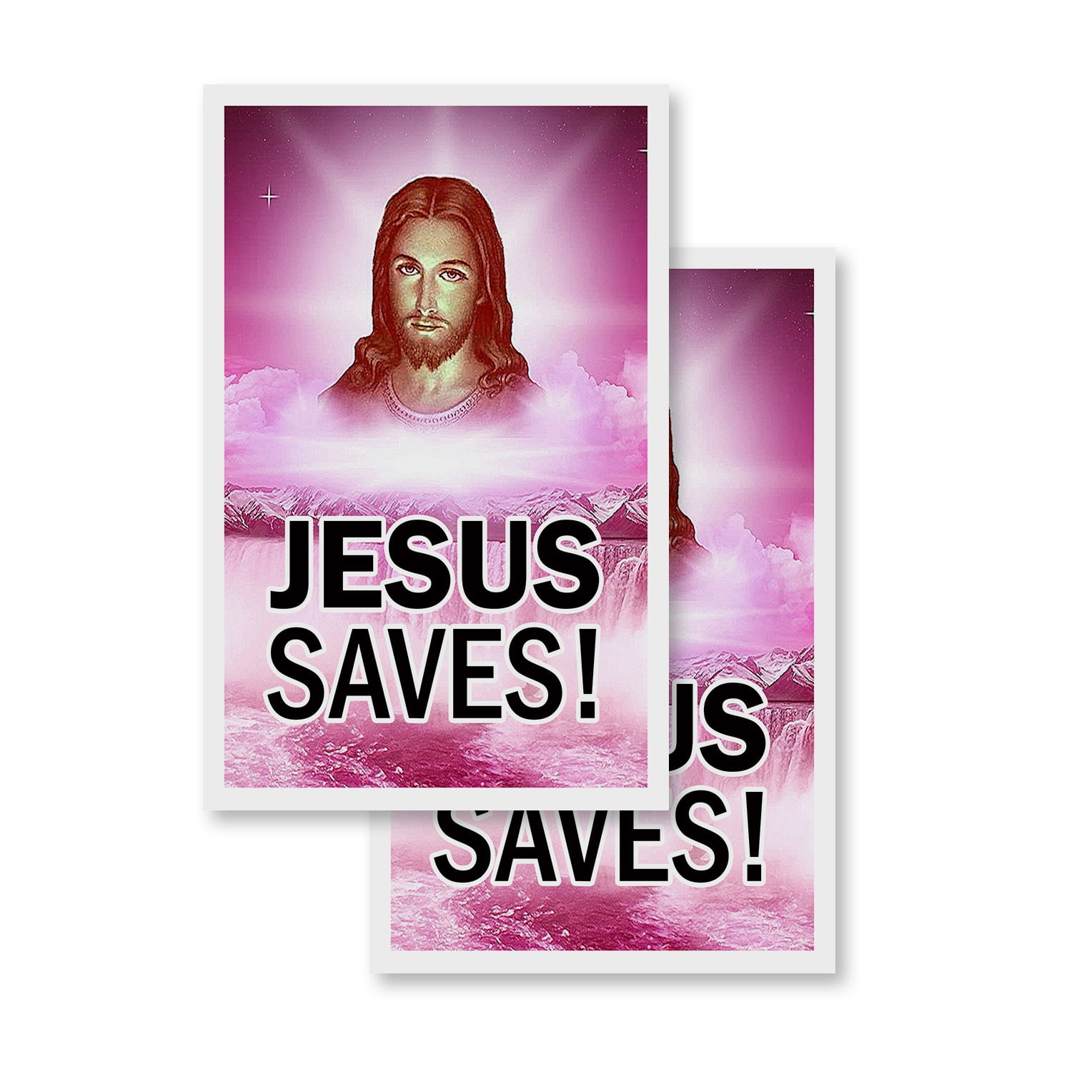 Jesus Saves 1 (2-PACK) 24" x 36" Vinyl Decals | Sign Insert Peel ...