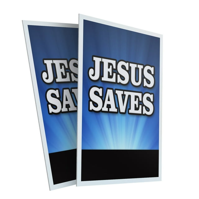 Jesus Saves (2-PACK) 24" x 36" Plastic Signs | Sign Insert 4mm ...