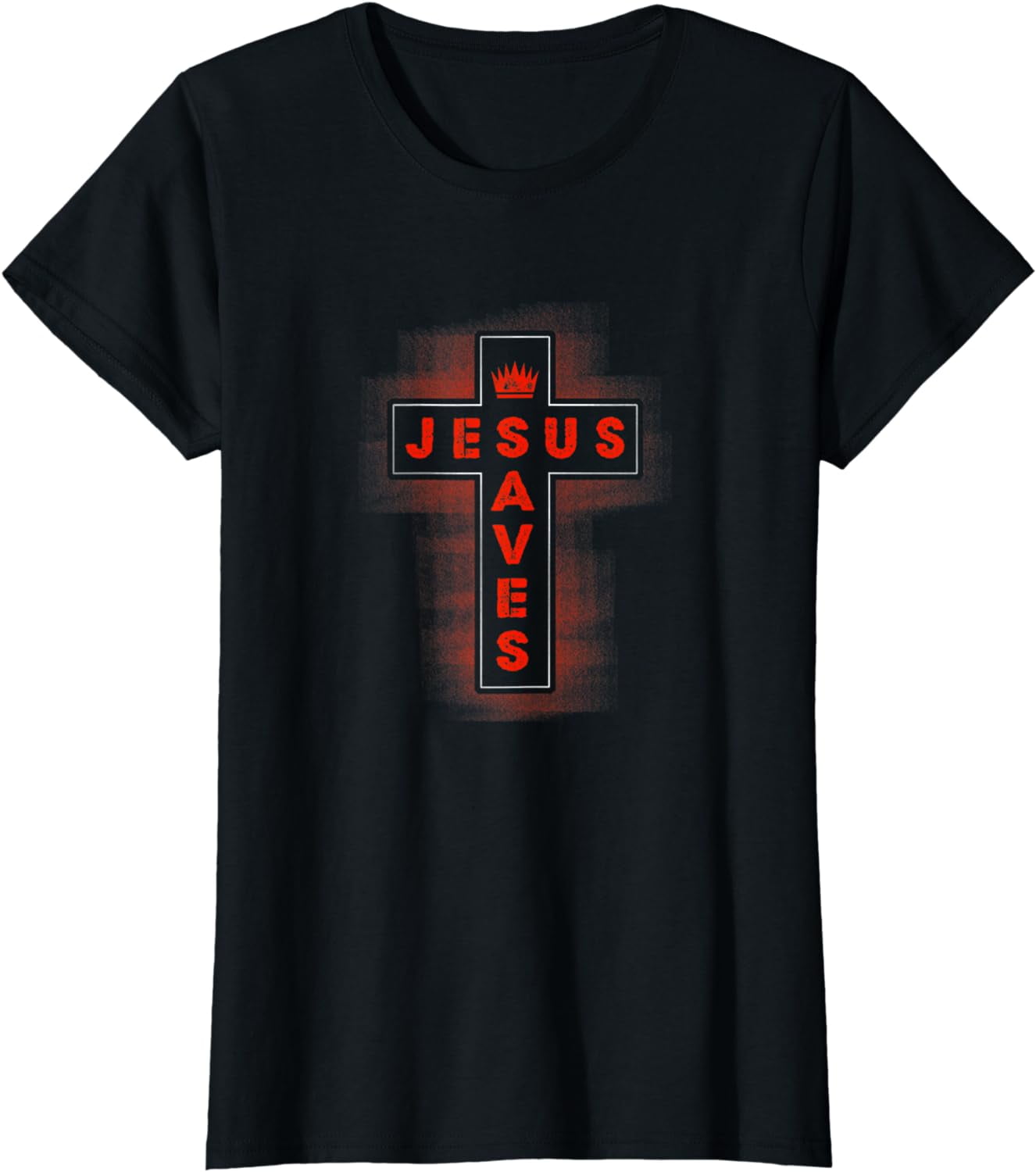 Jesus Saves Cross Crown T-Shirt - Walmart.com