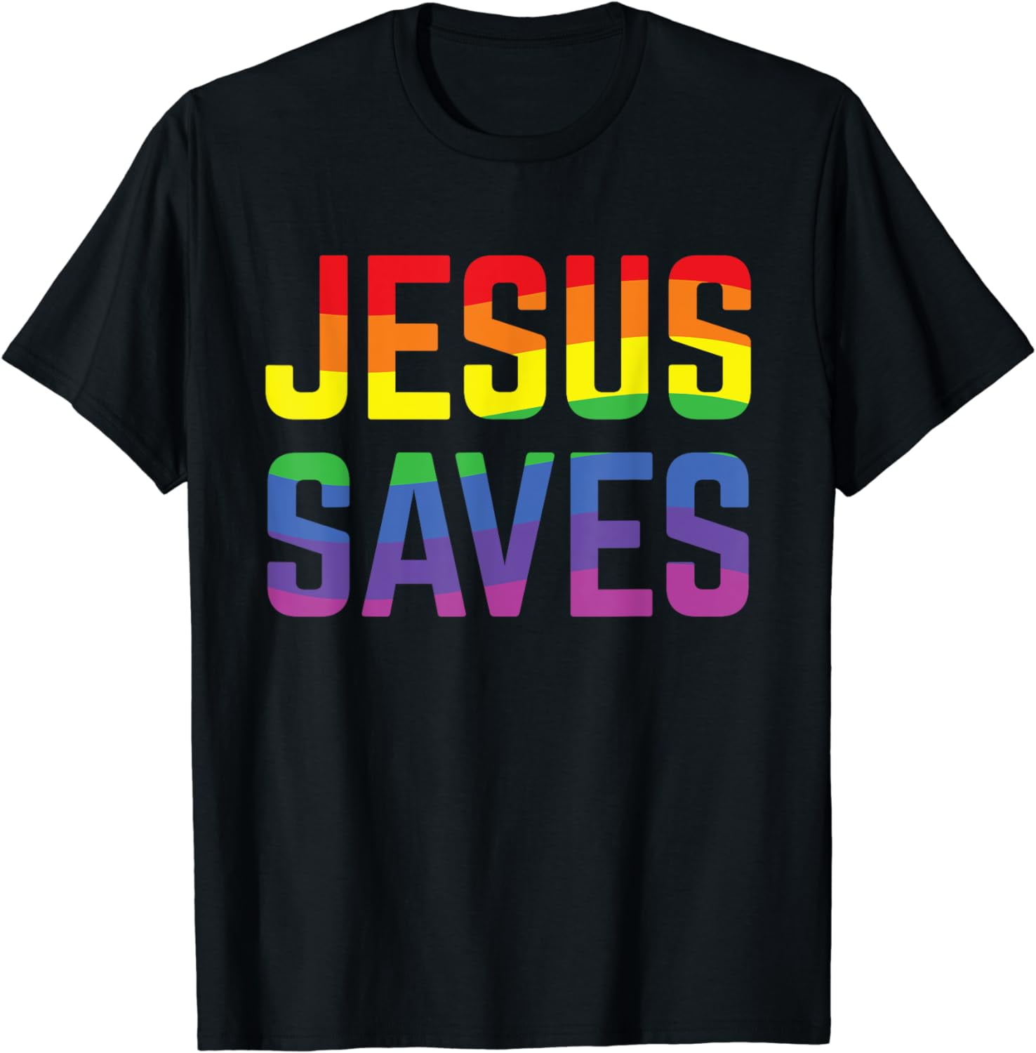 Jesus Saves Gay Pride Parade Rainbow Flag Christian 2023 T-Shirt ...