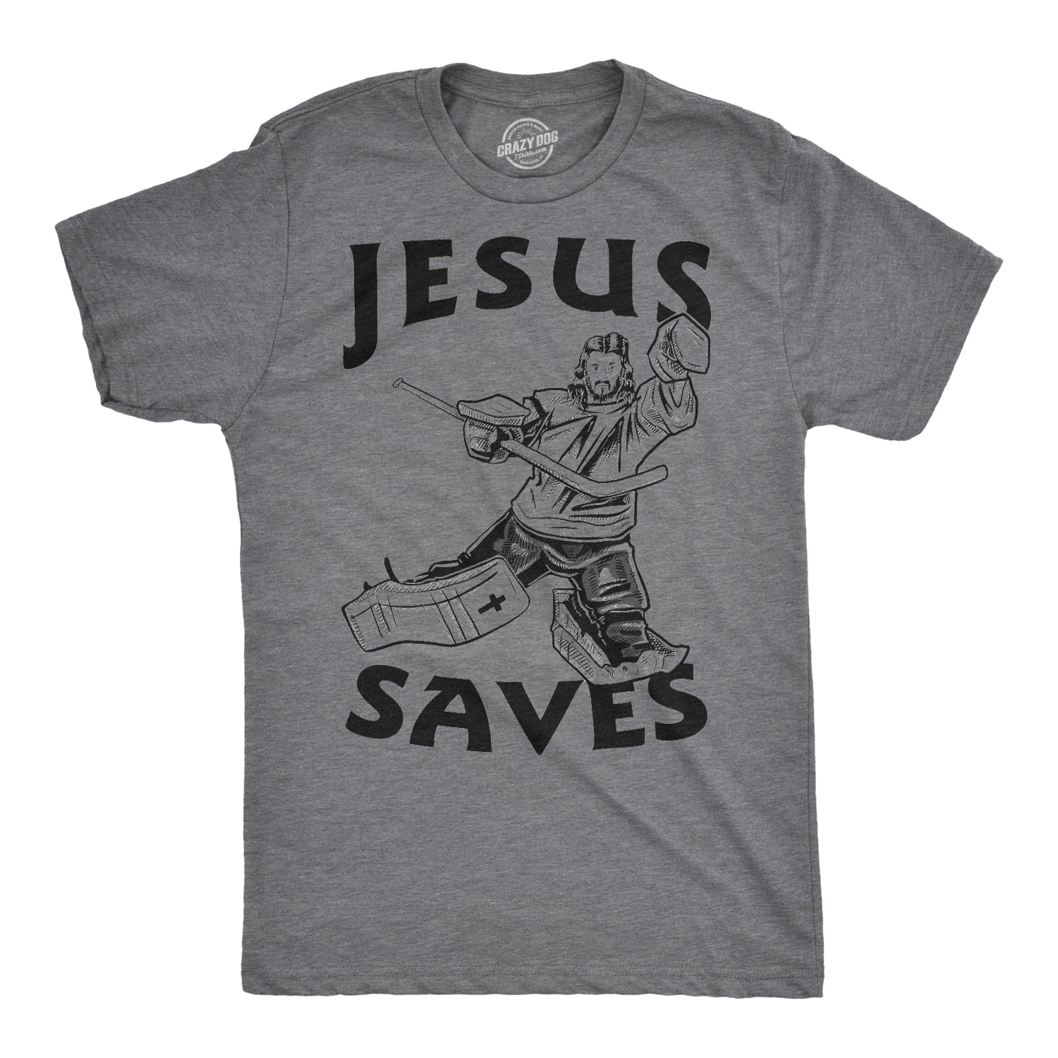 Jesus Saves Hockey Goal T Shirt Funny Religious Christian Faith ...