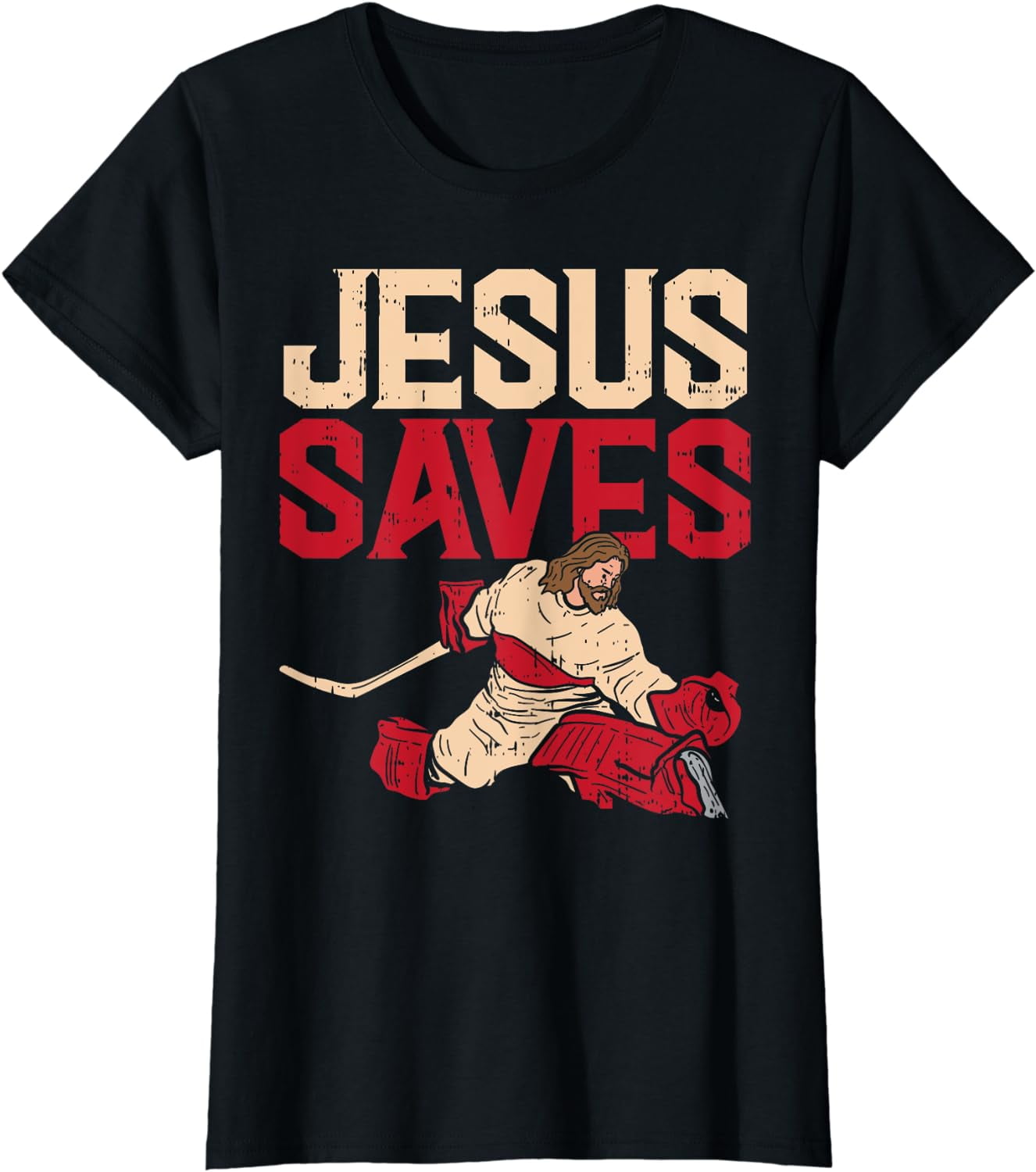 Jesus Saves Ice Hockey Goalie Sport Religious Christian Gift T-Shirt ...