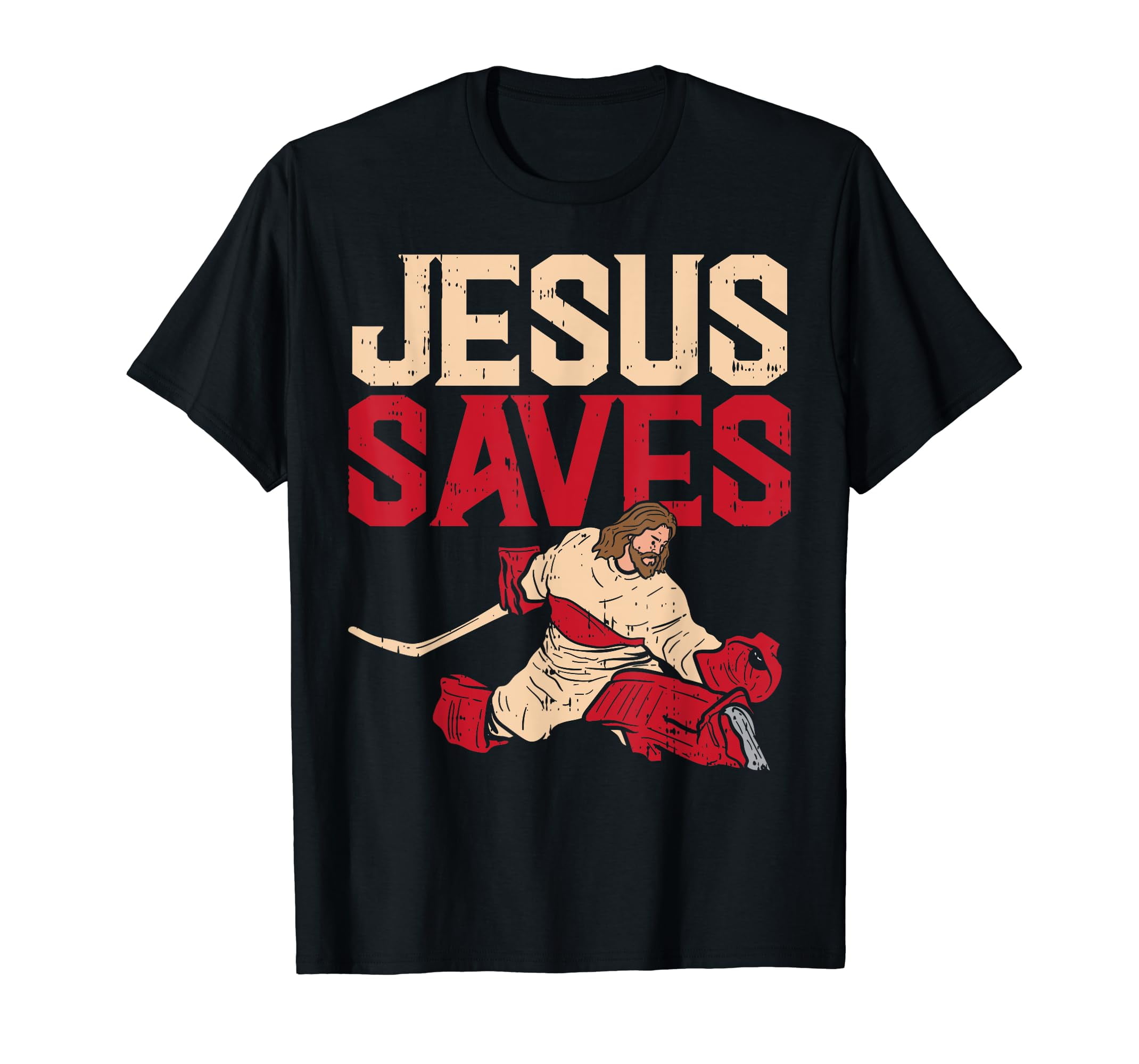 Jesus Saves Ice Hockey Goalie Sport Religious Christian Gift Vintage ...