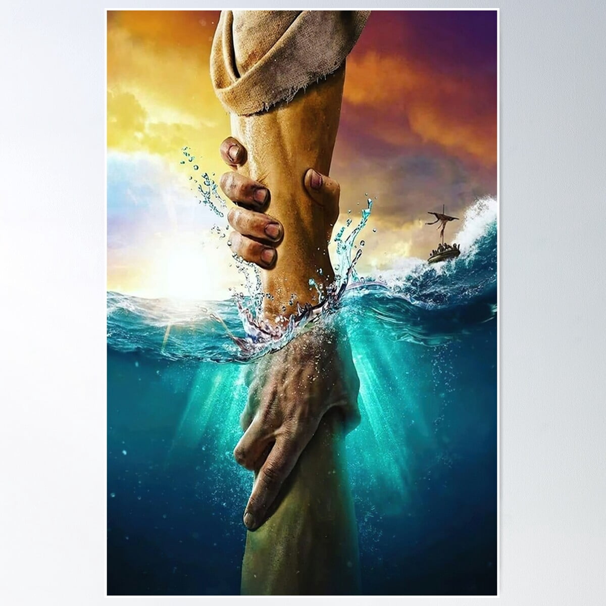 Jesus Saving Us Poster Wall Art, Modern Wall Decor For Living Room ...